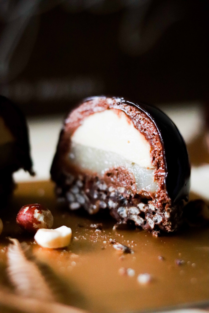 Layers of goodness - Hazelnut Dark Chocolate Mousse Sphere (with Coffee ...